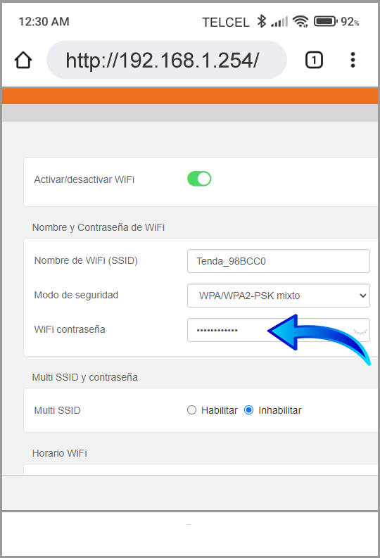 Cambiar contraseña Router Tenda