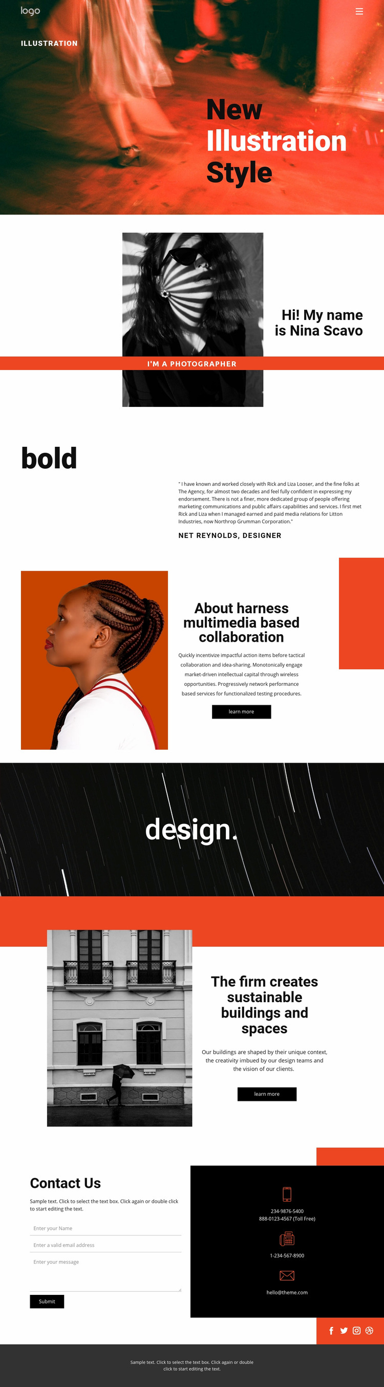 Illustration styles for art Web Page Design