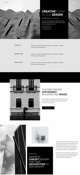 Architecture Firm Services Web Page Design