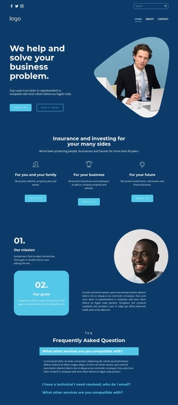 Three popular services One Page Template