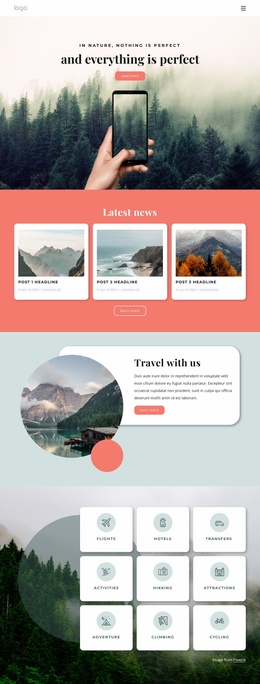 Mountain advanture travel Website Template