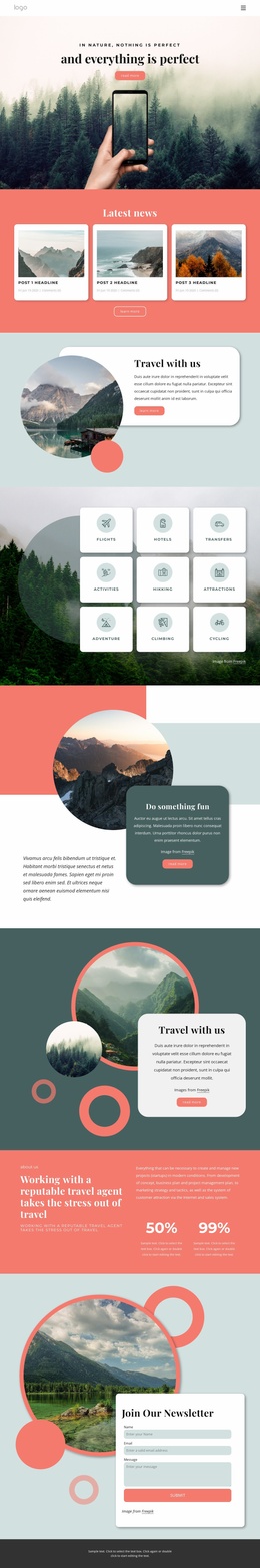 Mountain advanture travel Website Template