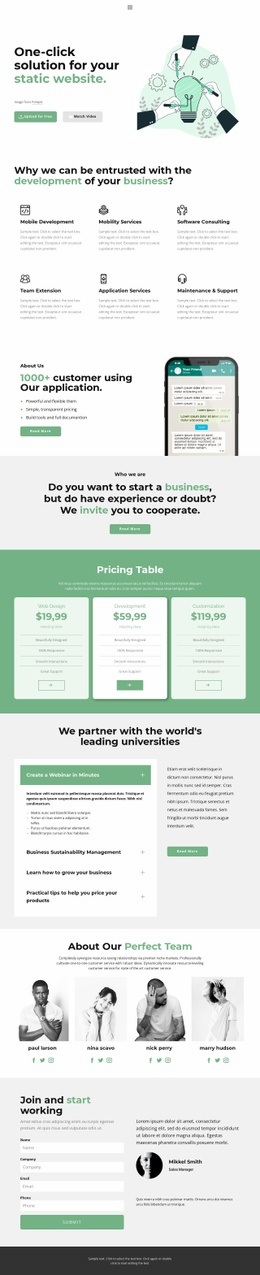 Client Web Page Designs