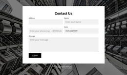 Contact us form with image background HTML Template