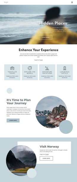 The best places to travel HTML Template