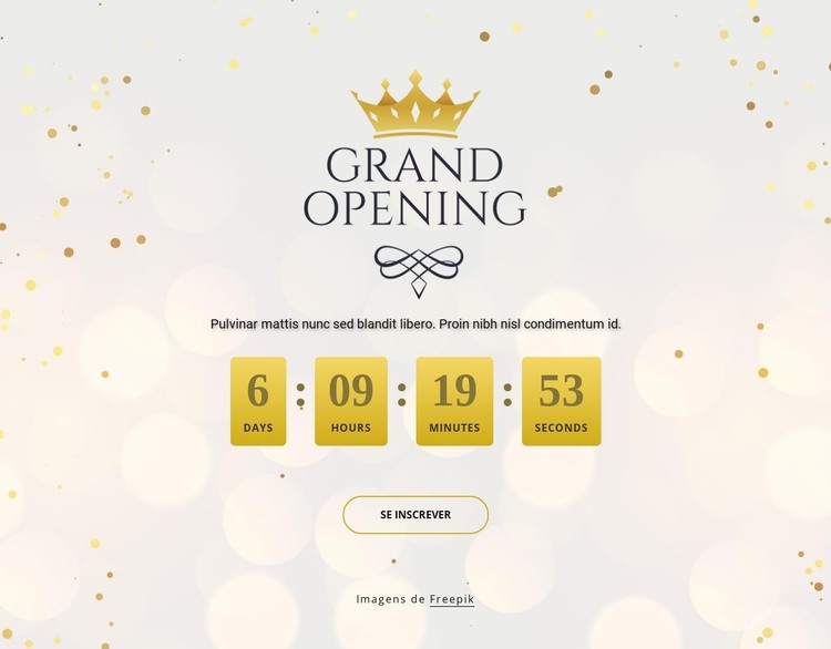 Cronômetro De Contagem Regressiva De Inauguração Modelo Html 