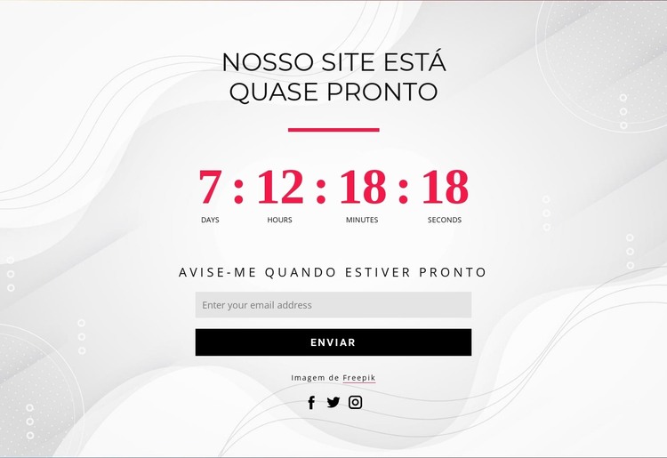 Cronômetro de contagem regressiva online Modelo HTML
