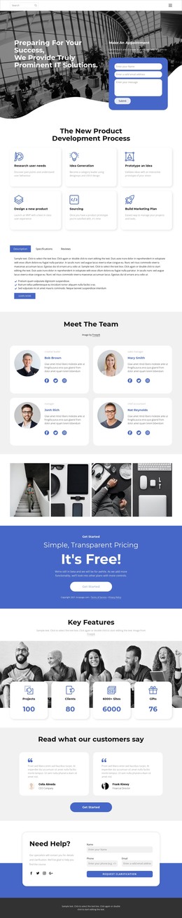 Innovative solutions and support HTML Template