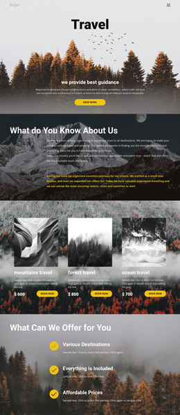 Travel Blog HTML Template