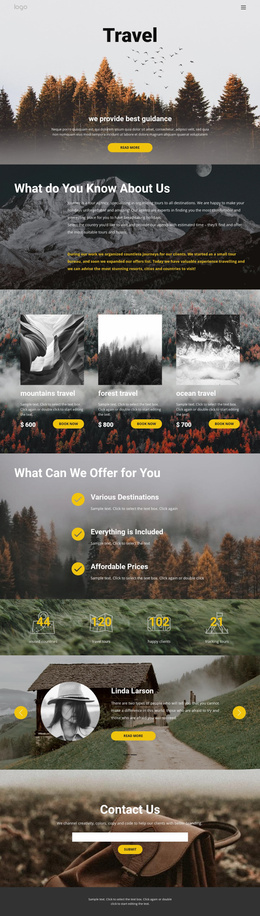 Mountain advanture travel Website Template