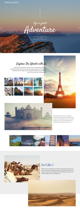 Adventure and travel HTML Template