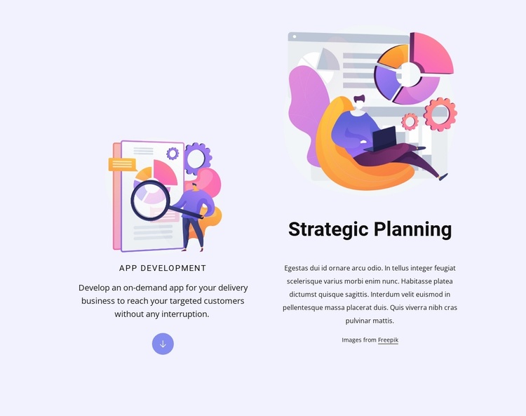 Planning strategy Landing Page