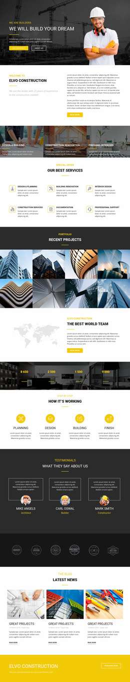 Factory works industrial Website Template