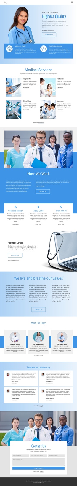 Medical One Page Templates