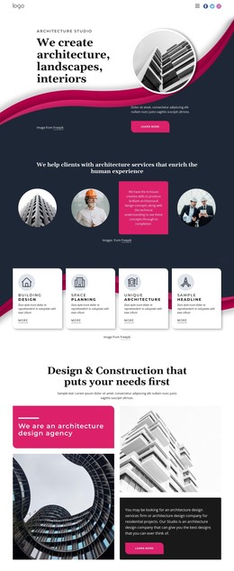 Constructive architecture HTML Template
