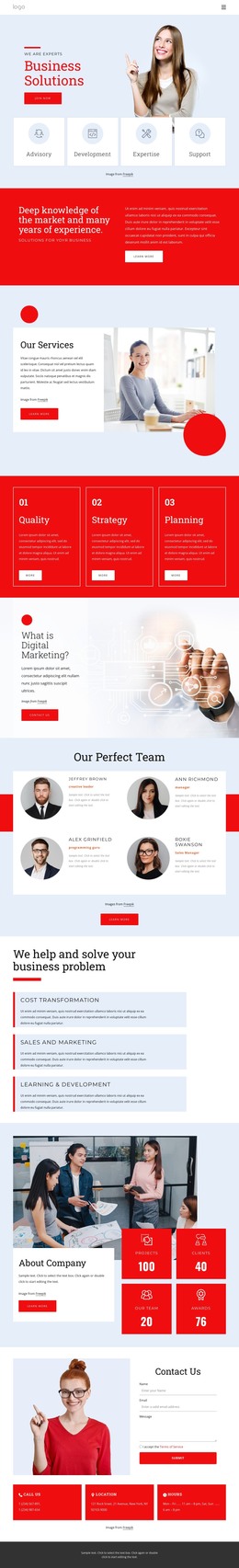 Innovative solutions and support HTML Template