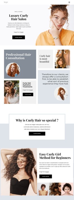 Curly hair salon CSS Template