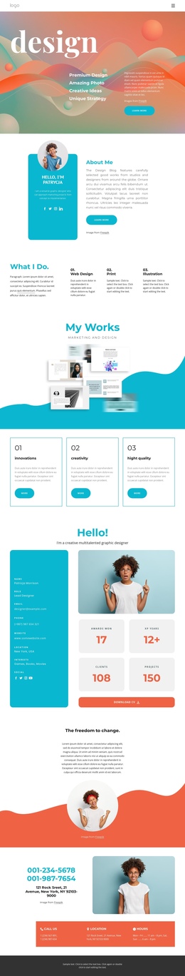580 Art & Design One Page Templates
