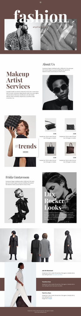 Fashion studio Web Page Design