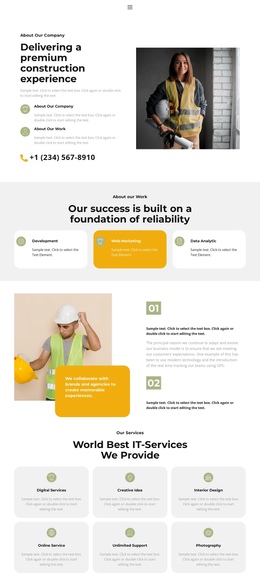 Fast development One Page Template