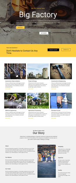 Factory works industrial Website Template