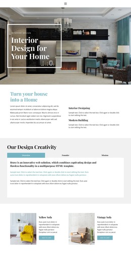 Minimalist modern interior HTML Template
