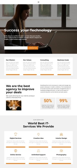 Innovative solutions and support HTML Template