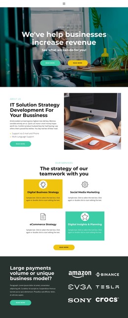 Innovative solutions and support HTML Template