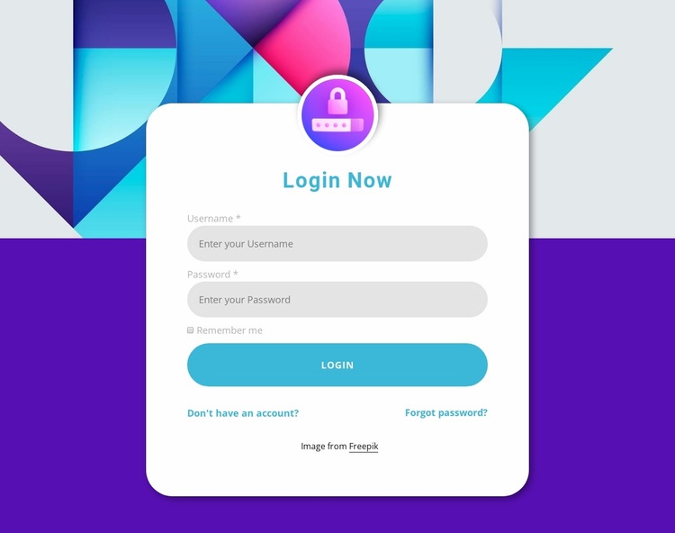 Login form web design Landing Page Login form web design Landing Page