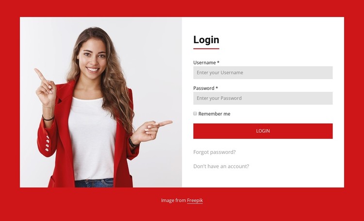 Login form split design CSS Template