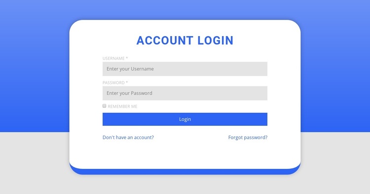 Login form with shape Template