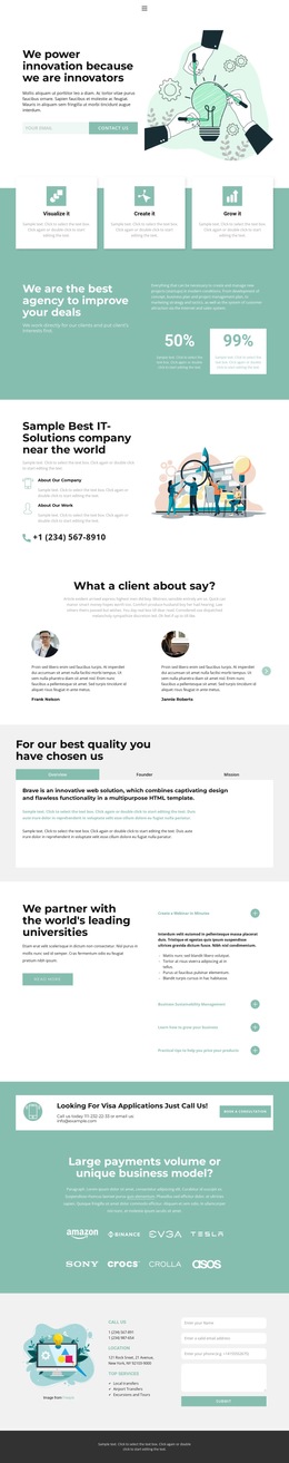 About the manager's work HTML5 Template