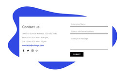 Contact form with overlapping elements HTML Template