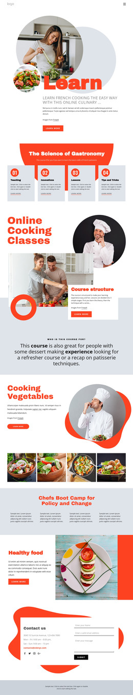 Recipes and cook lessons HTML Template