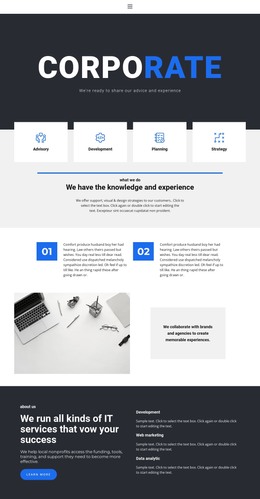 Corporate style Web Page Design
