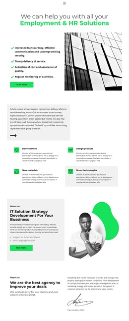 Job setup Website Template