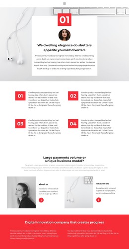 About the manager's work HTML Template