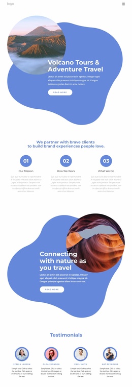 Mountain advanture travel Website Template