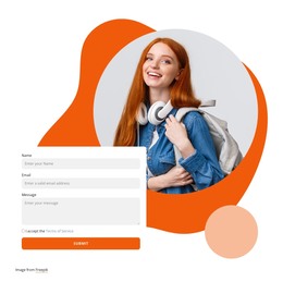 Contact form with overlapping elements HTML Template