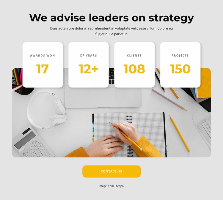 Good strategy makes good leaders Website Template