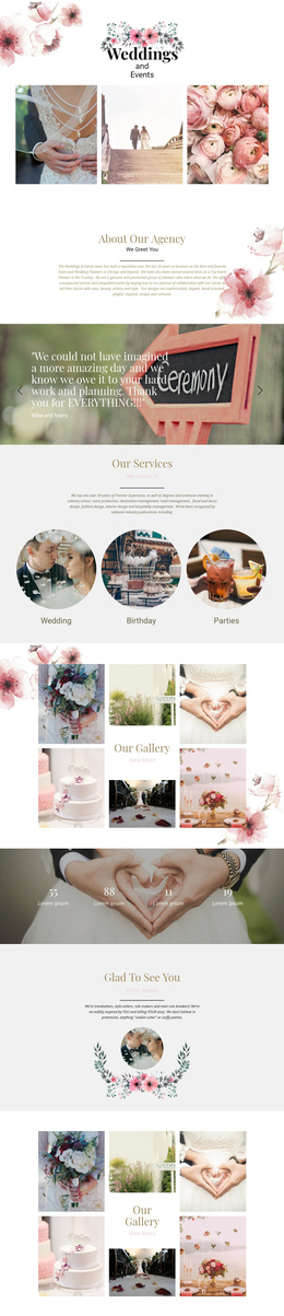 Wedding One Page Templates