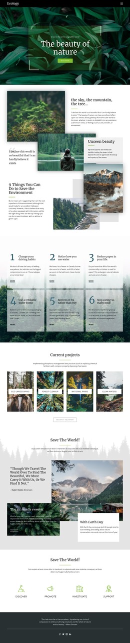 Caring for parks and forests HTML Template