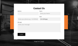 Contact form with overlapping elements HTML Template