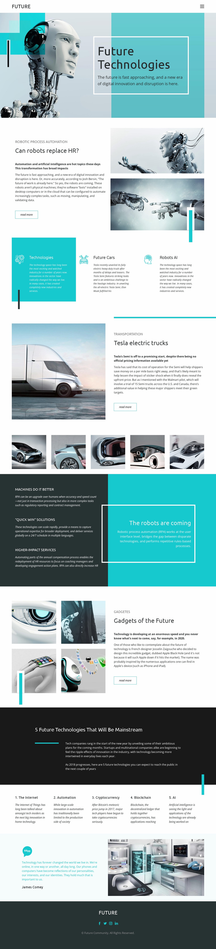 Future technology Website Template