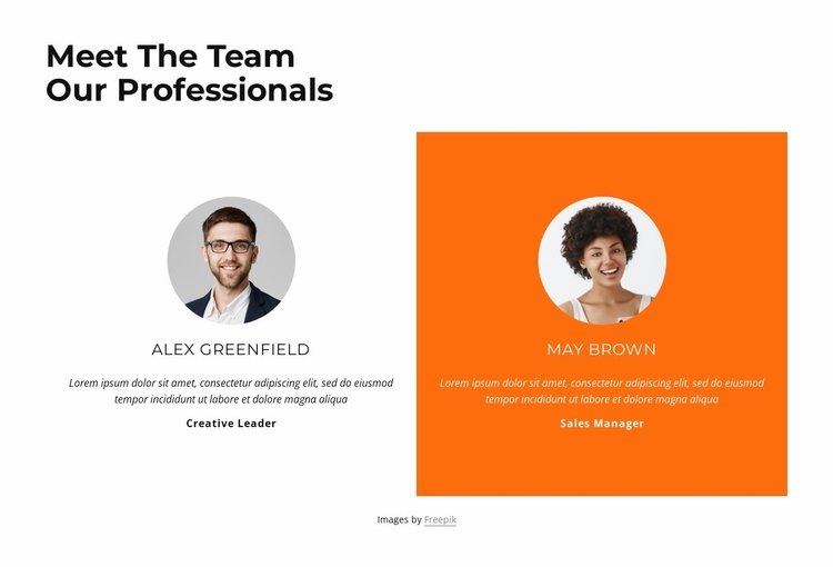 Getting to know the team Website Template