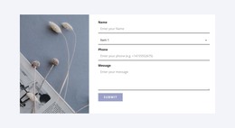 Contact form with overlapping elements HTML Template