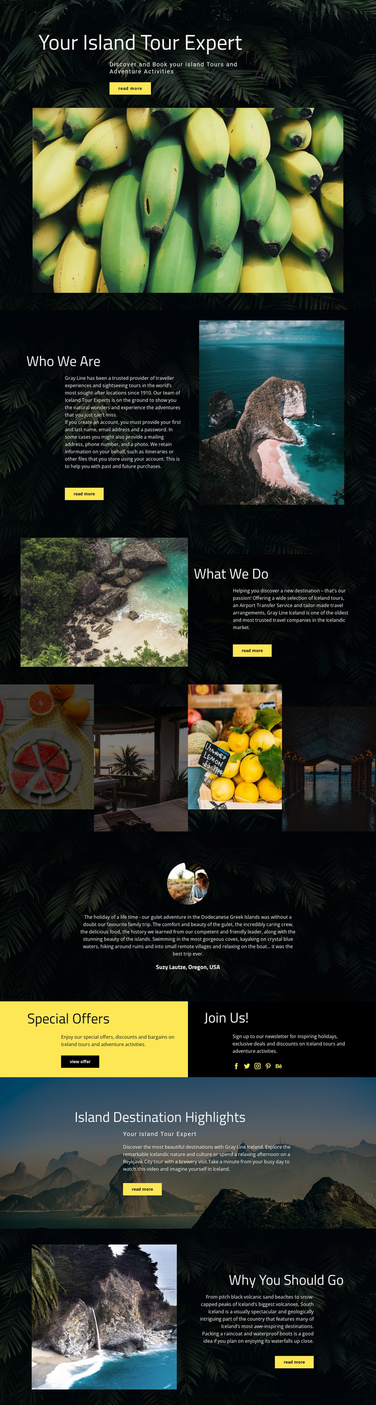 Island Travel Landing Page