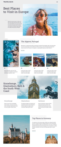 Travel Blog Website Template