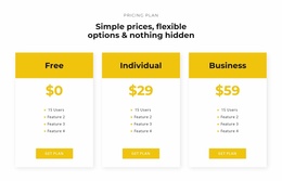 Pricing Website Templates