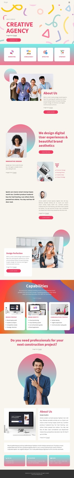 Ideas in creative portfolio Website Template